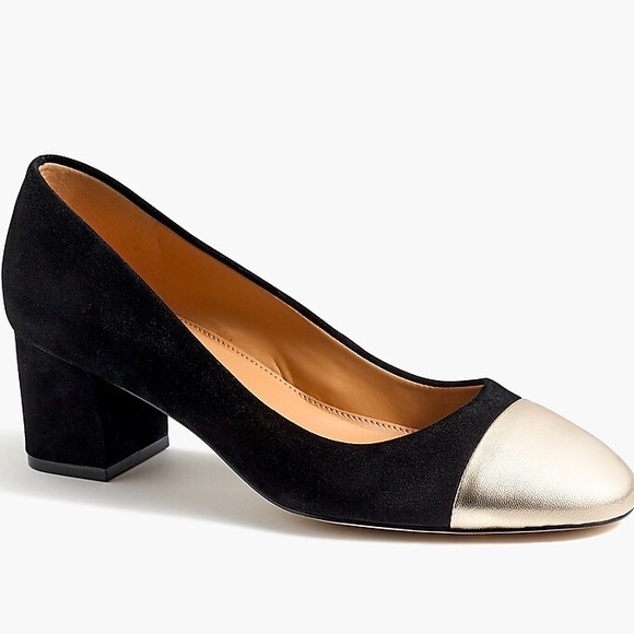 J. Crew | Shoes | J Crew Heels Black And Gold | Poshmark